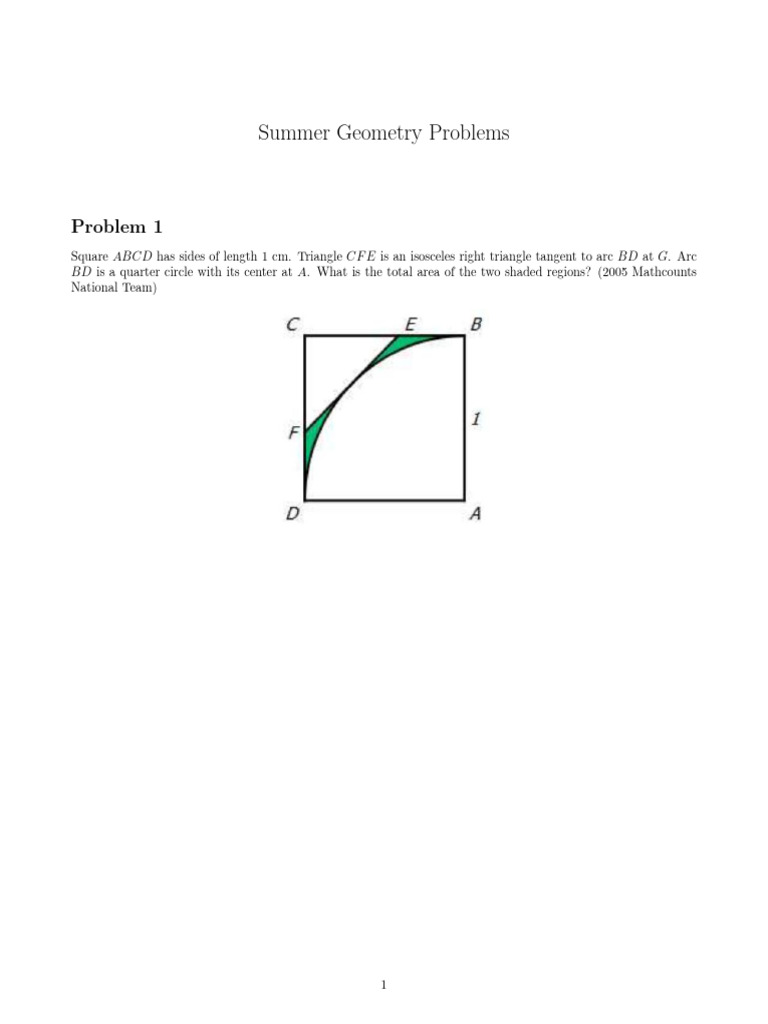 Summer Geometry Part 1 | PDF