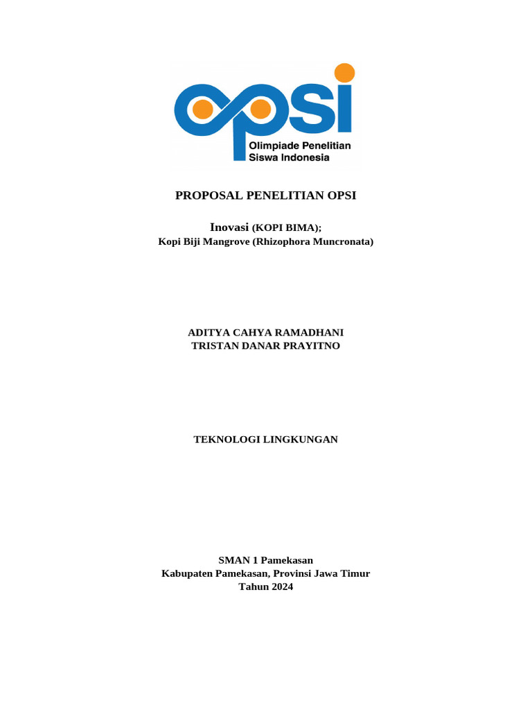 Proposal Opsi 2024 Tristan | PDF