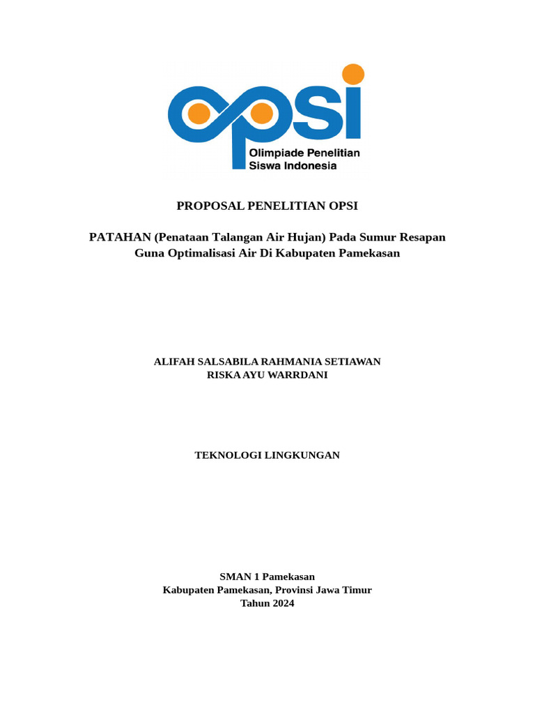 Proposal Opsi 2024 Lila | PDF