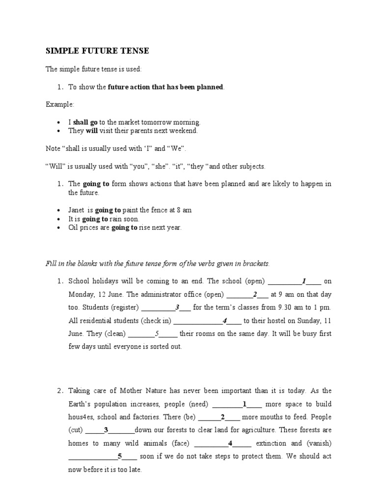 Simple Future Tense Guide | PDF | Language Arts & Discipline