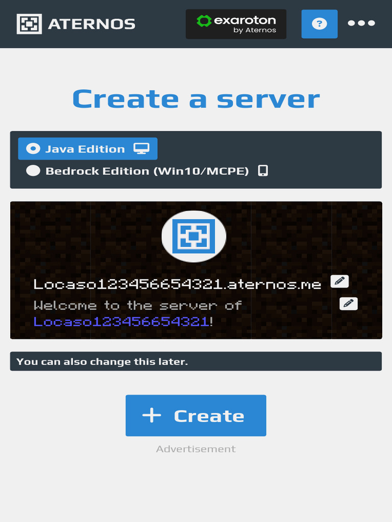 Create A Server Aternos Free Minecraft Server | PDF
