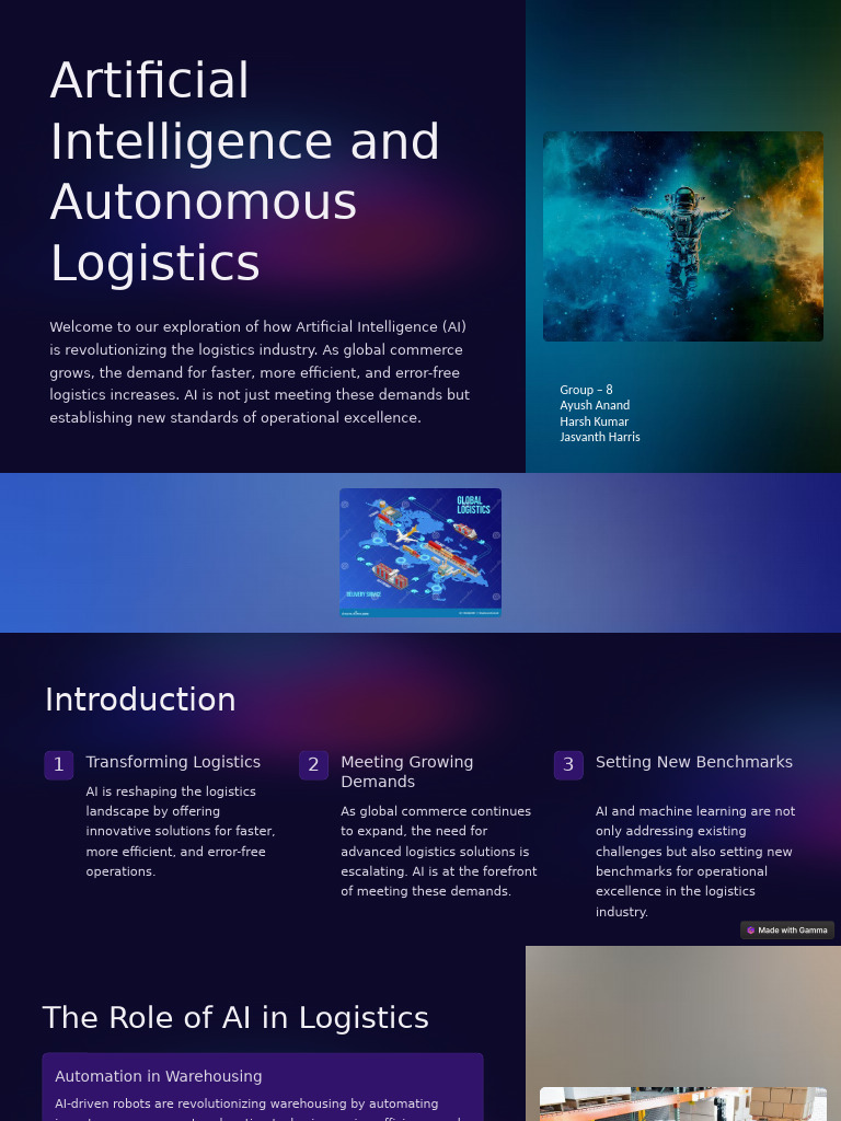 Artificial Intelligence and Autonomous Logistics Gr08 | PDF