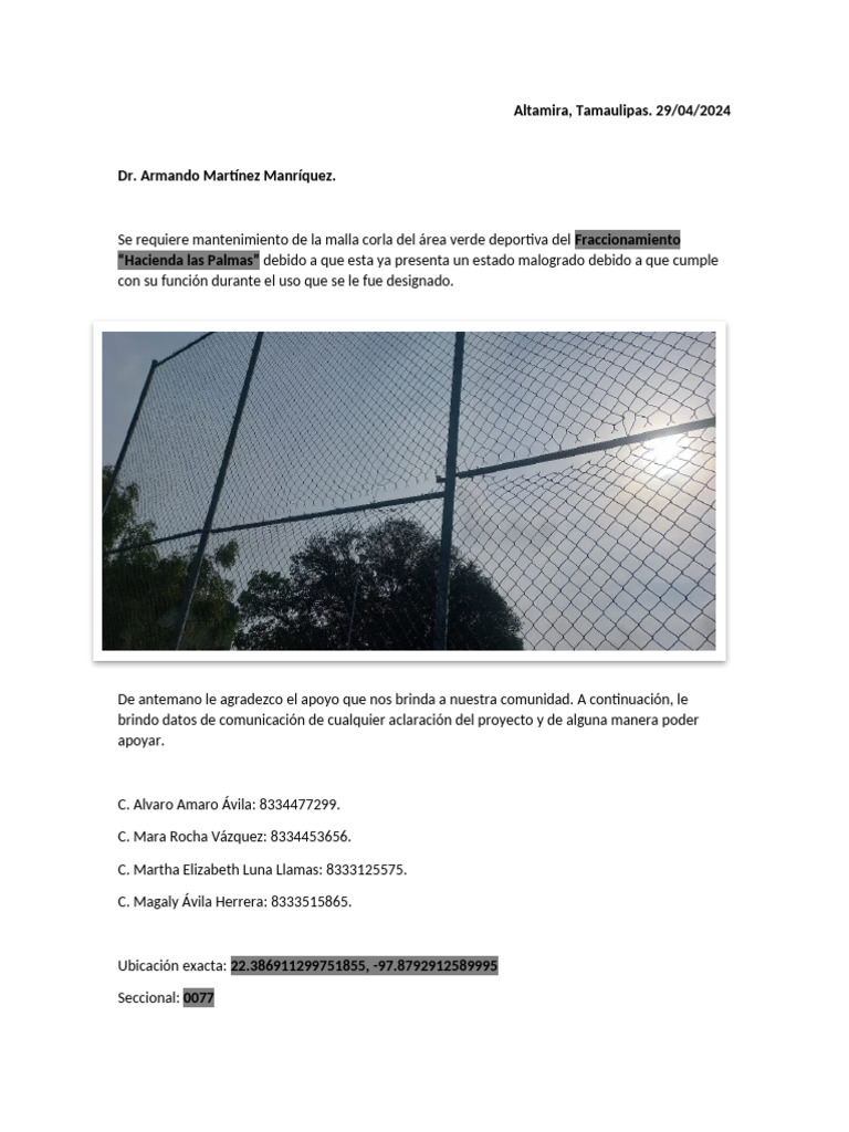 Malla Corla Palmas | PDF