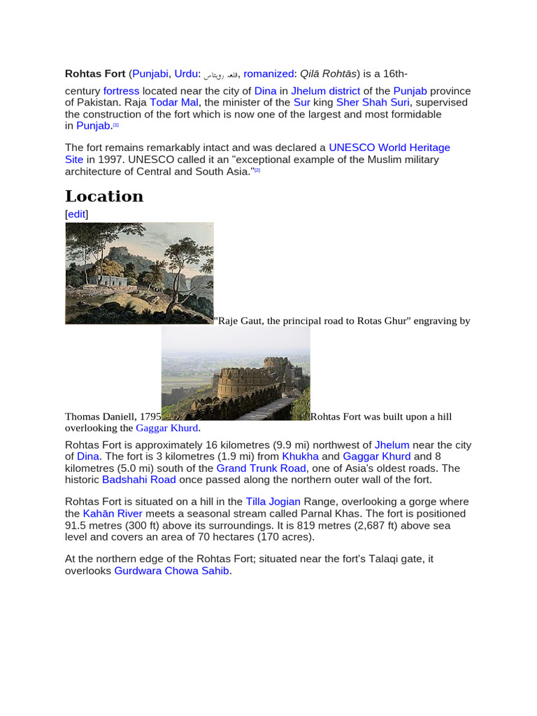 Rohtas Fort | PDF