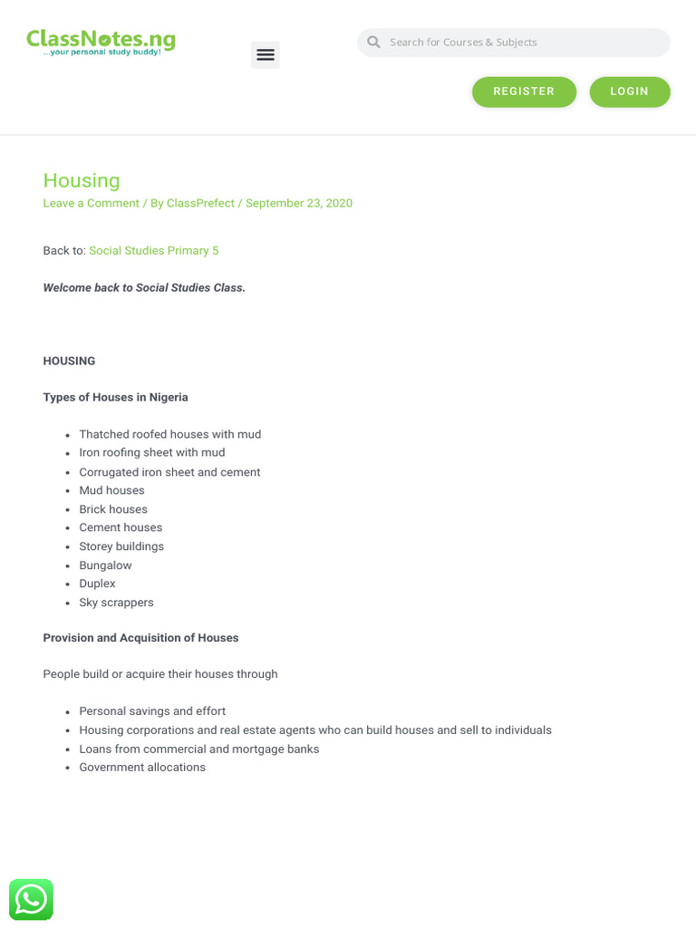 Housing-ClassNotes - NG 1714936143391 | PDF Housing-ClassNotes - NG 1714936143391 | PDF