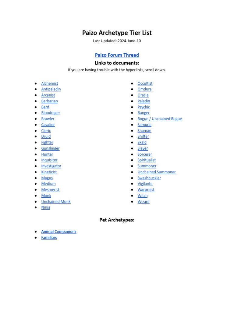 Archetype Guide | PDF