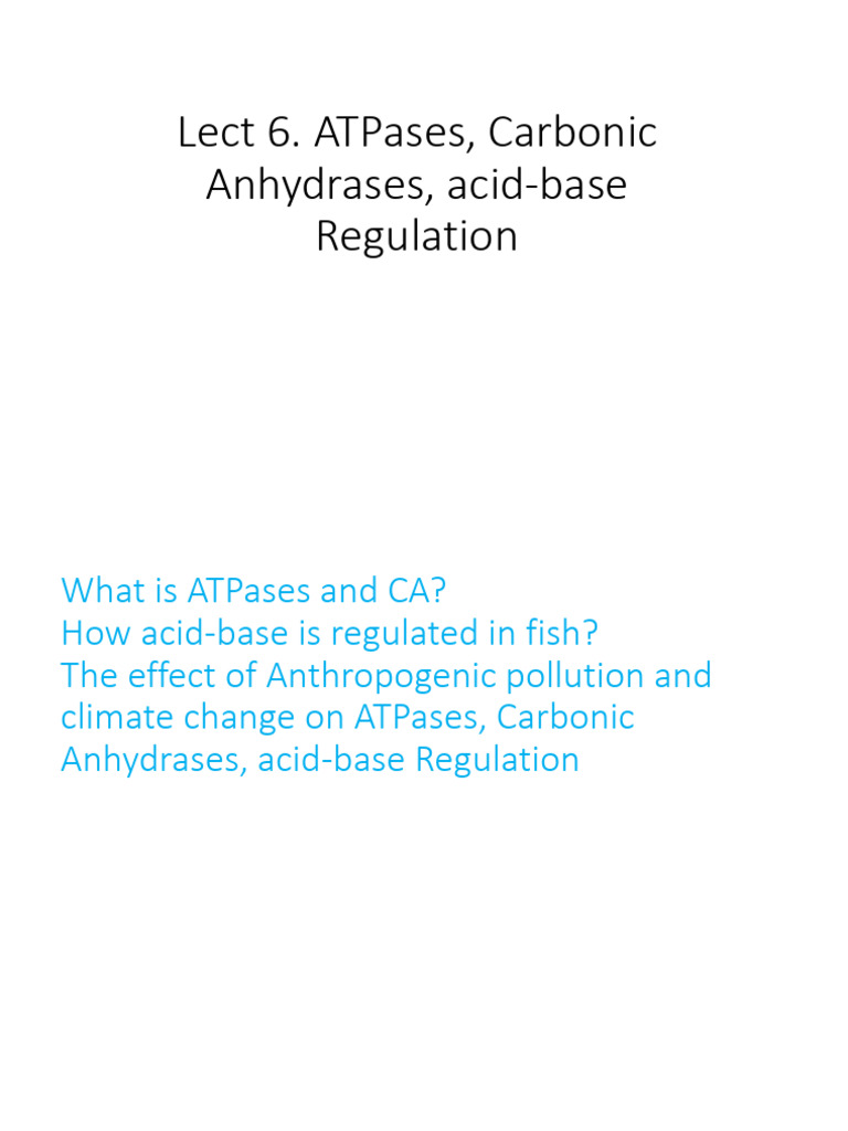 ATPases and Acid-Base Regulation in Fish | PDF | Cell Membrane ...