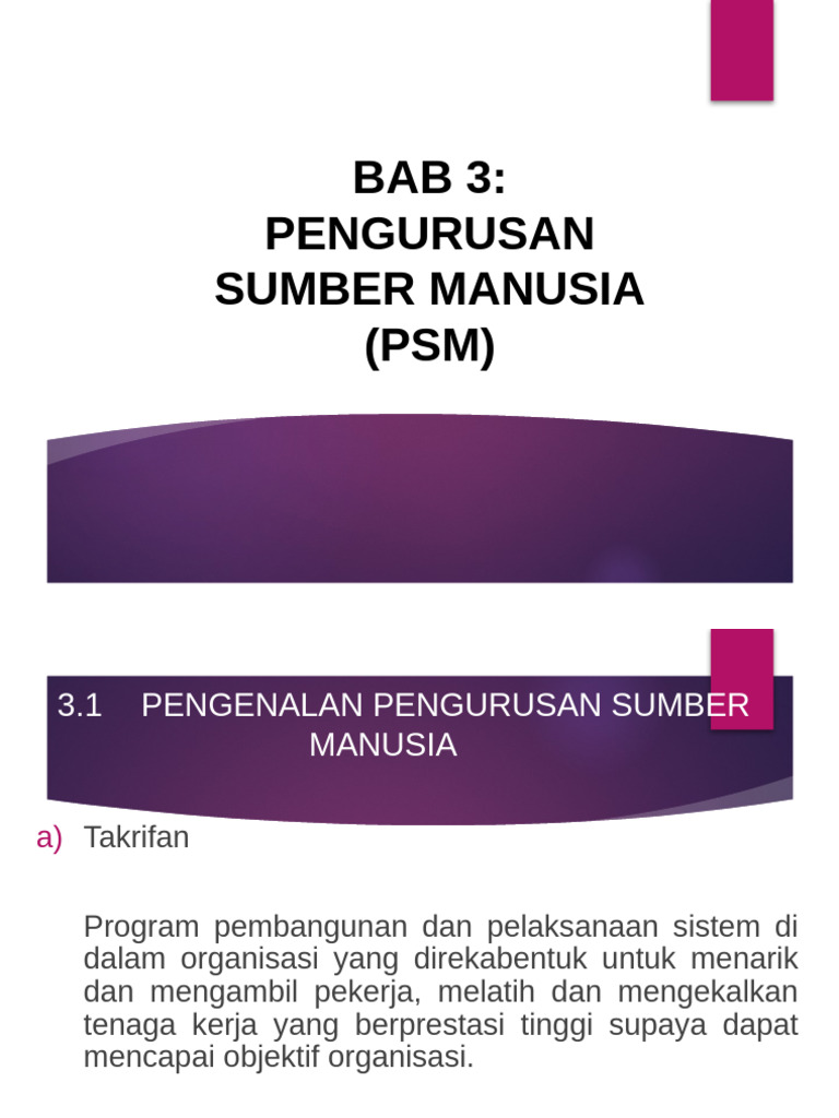 Ap015 Bab 3 - Pengurusan Sumber Manusia (20242025) | PDF