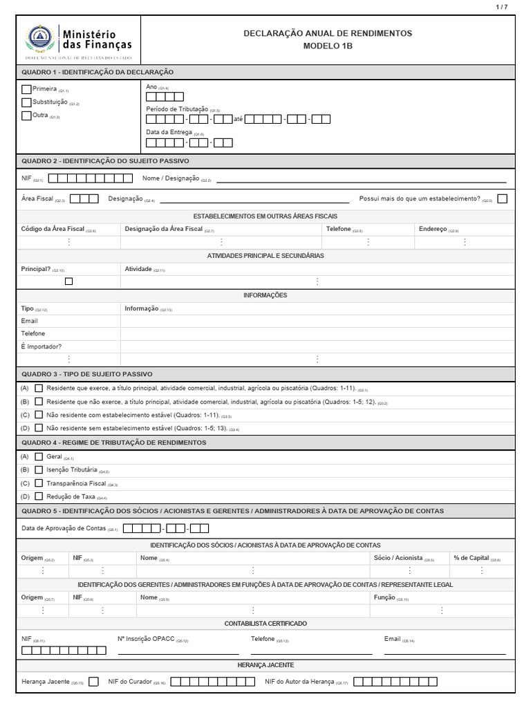 Anexo 2 Formulário Mod. 1B – Versão 1.1. | PDF