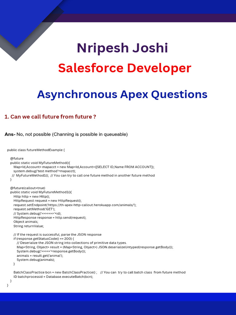 Asynchronous Apex GJGBN | PDF | Json | Databases Asynchronous Apex GJGBN | PDF | Json | Databases