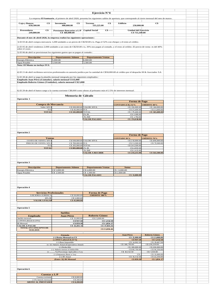 Tratamiento Contable-Obligaciones Tributarias | PDF | Salario | Bancos