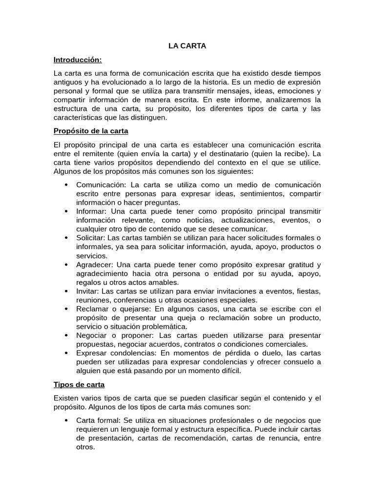 La Carta Informe | PDF