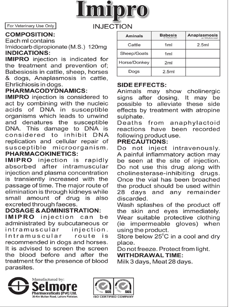 Imipro Injection Insert | PDF
