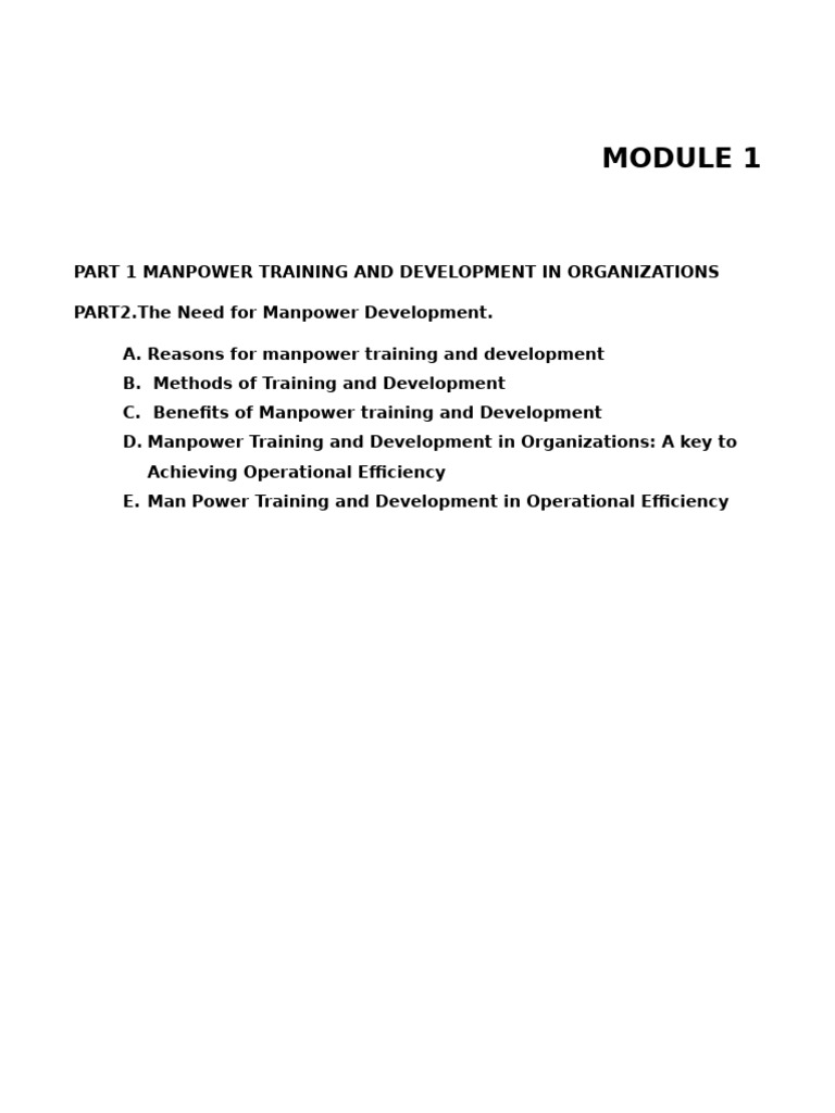 Manpower Training for Efficiency | PDF | Hazards | Human Resources