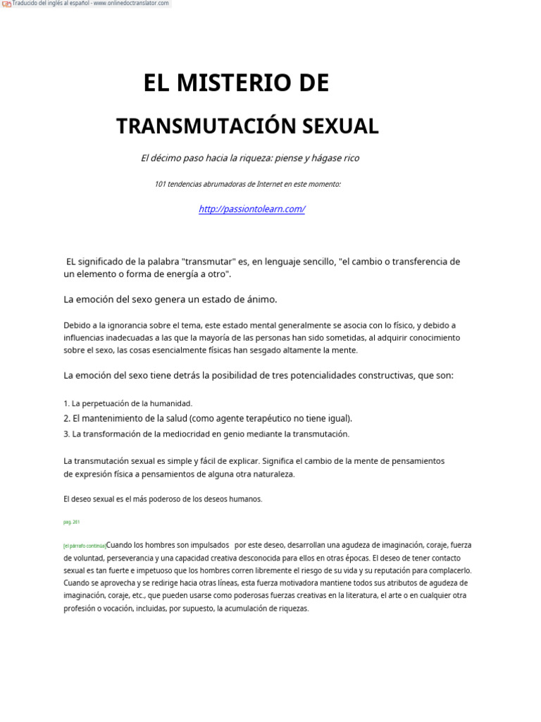 The Mystery of Sex Transmutation 10th Step Toward Riches Think and Grow ...
