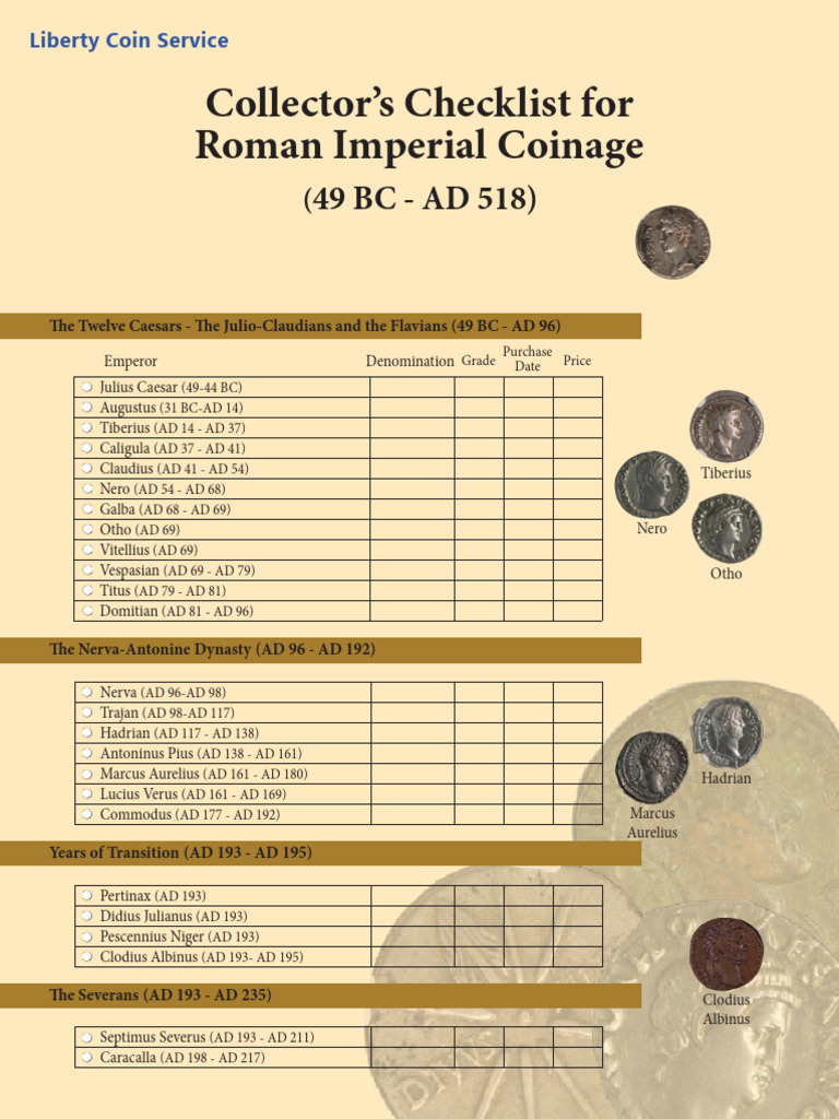 Collectors Checklist For Roman Imperial Coinage | PDF | Constantine The ...