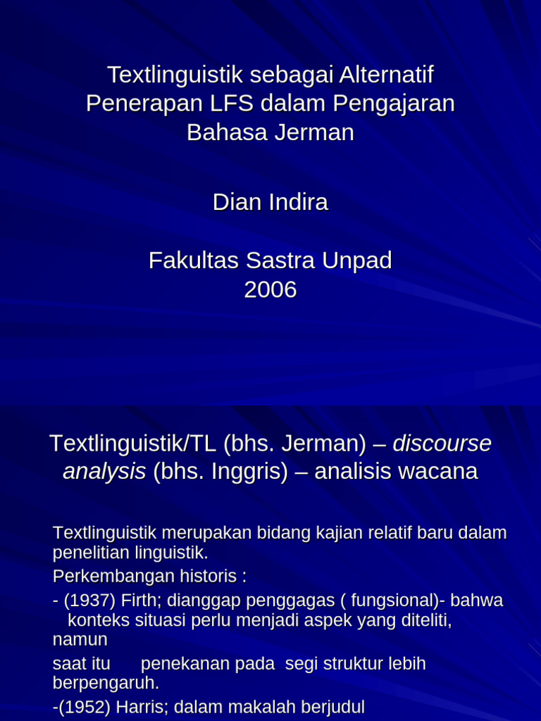Textlinguistik Sebagai Alternative Penerapan LFS | PDF