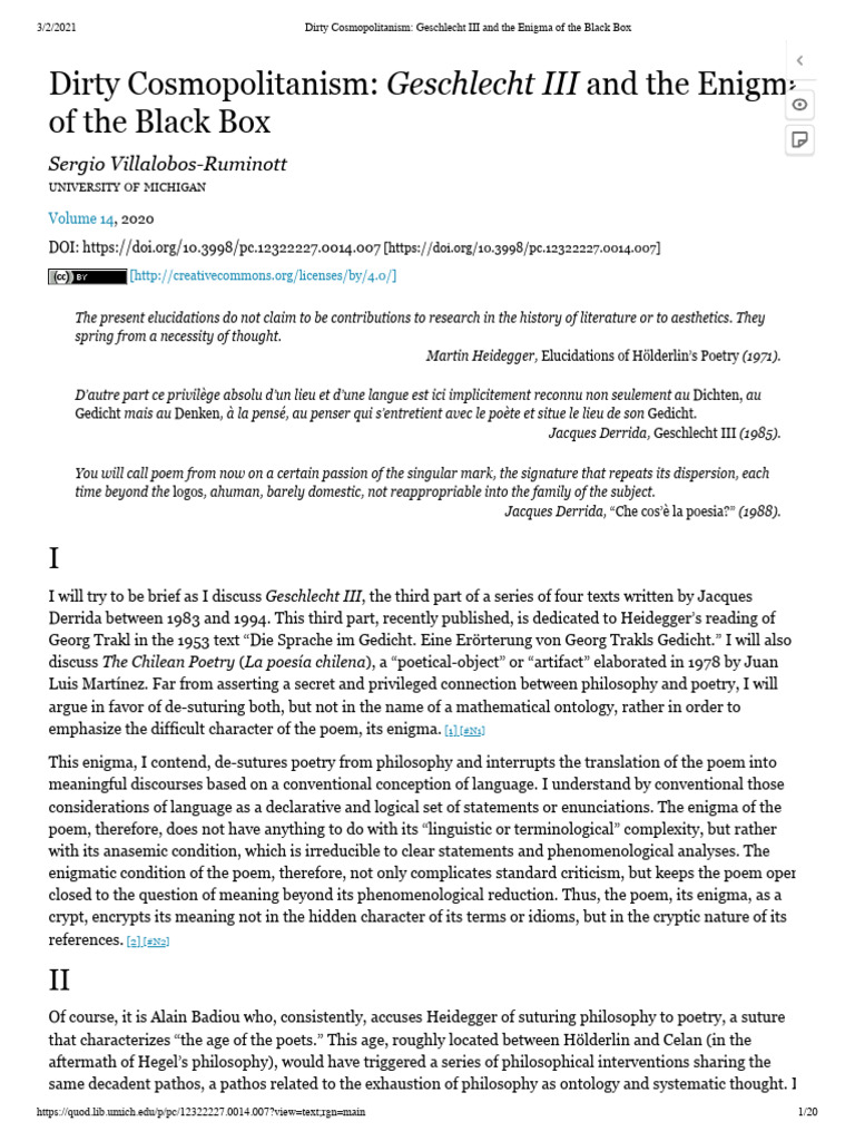 Dirty Cosmopolitanism Geschlecht III and | PDF