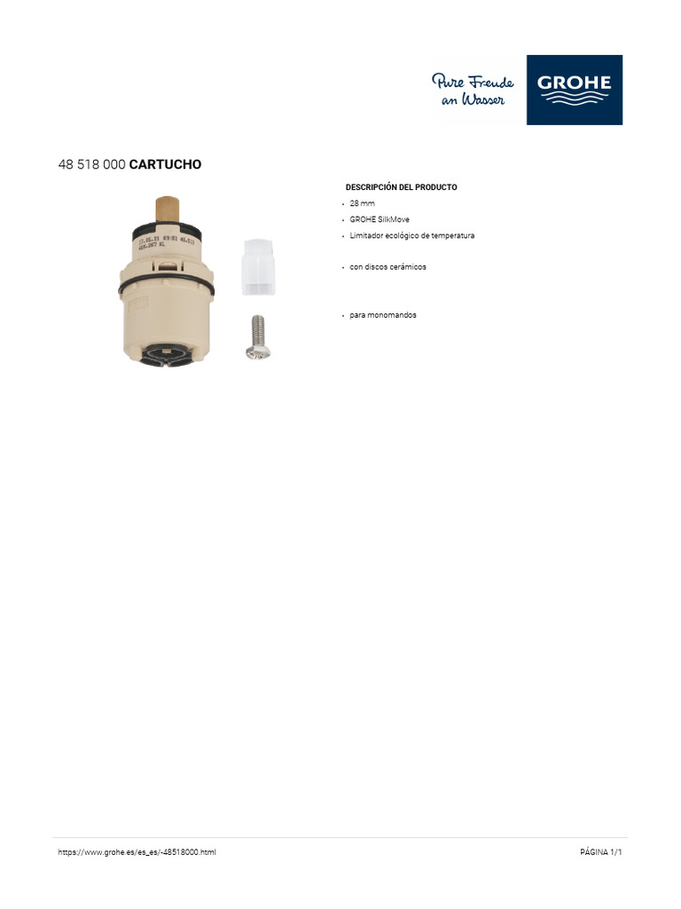 GROHE Specification Sheet 48518000 | PDF