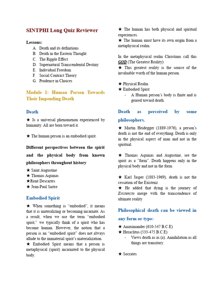 Reviewer For Long Quiz in SINTPHI | PDF