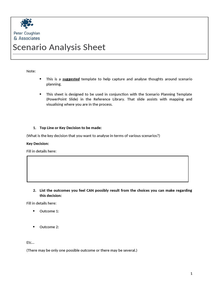 Scenario Analysis Template | PDF
