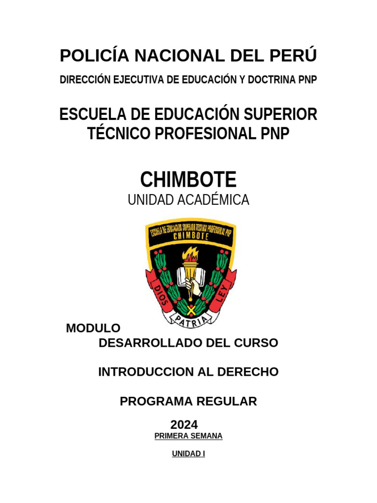 Silabo 3 Introduccion Al Derecho 2024 | PDF Silabo 3 Introduccion Al Derecho 2024 | PDF