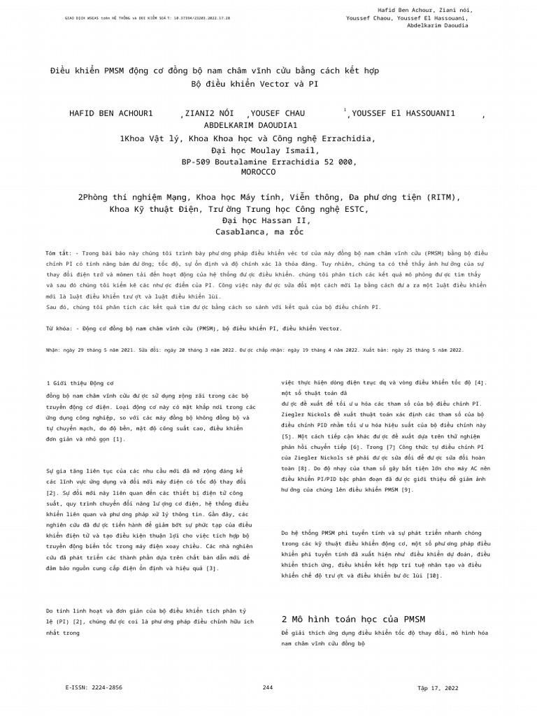 Permanent Magnet Synchronous Motor PMSM | PDF | Vietnam | Southeast Asia