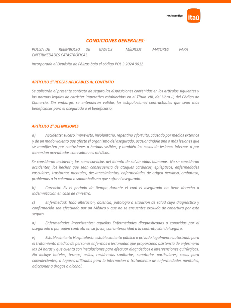 Condiciones Generales Particulares | PDF