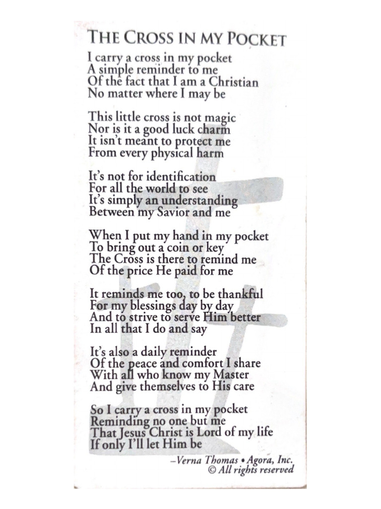 The Cross in My Pocket | PDF