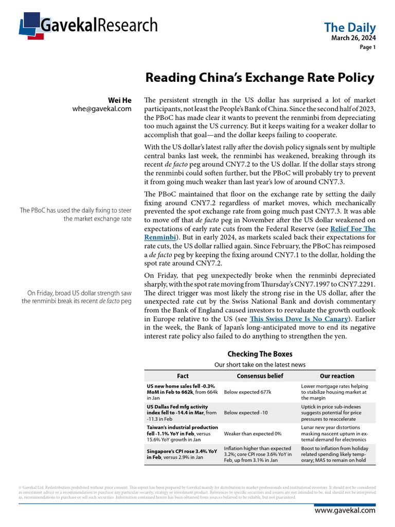 Reading Chinas Exchange Rate Policy | PDF