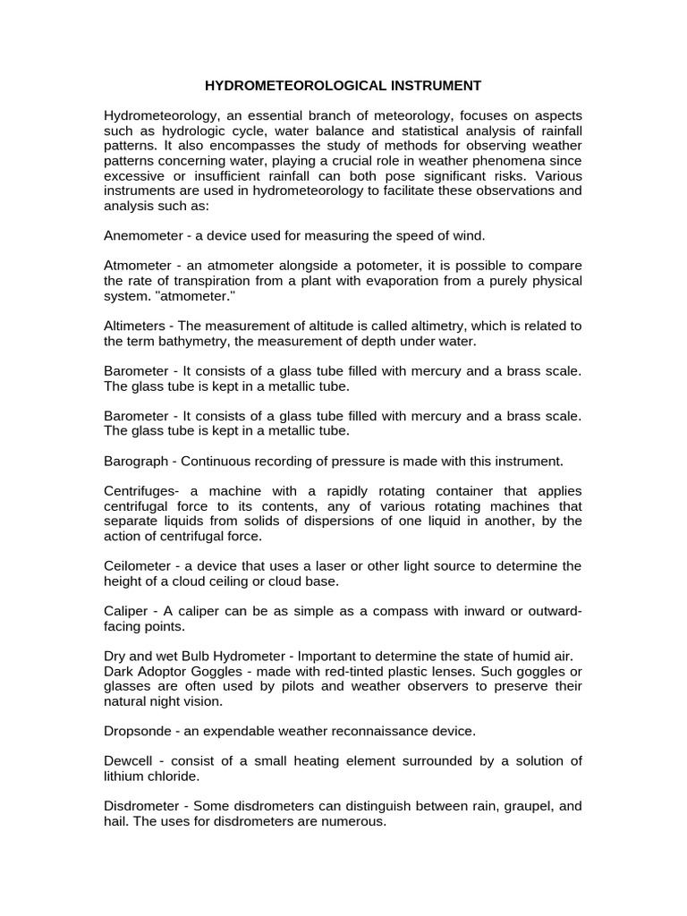 Hydrometeorological Instrument | PDF | Estimator | Science & Mathematics