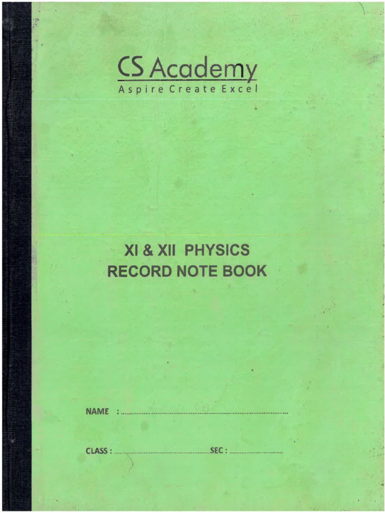 Xi & Xii Physics Record | PDF