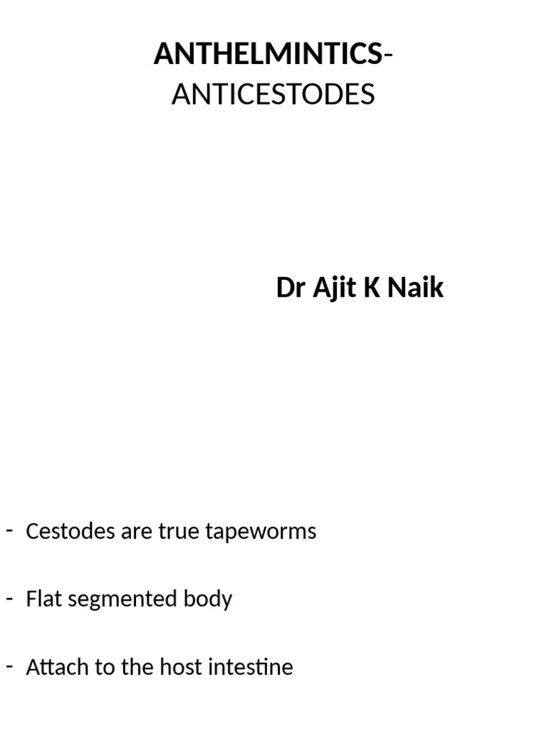 ANTHELMINTICS - Anticestodes | PDF
