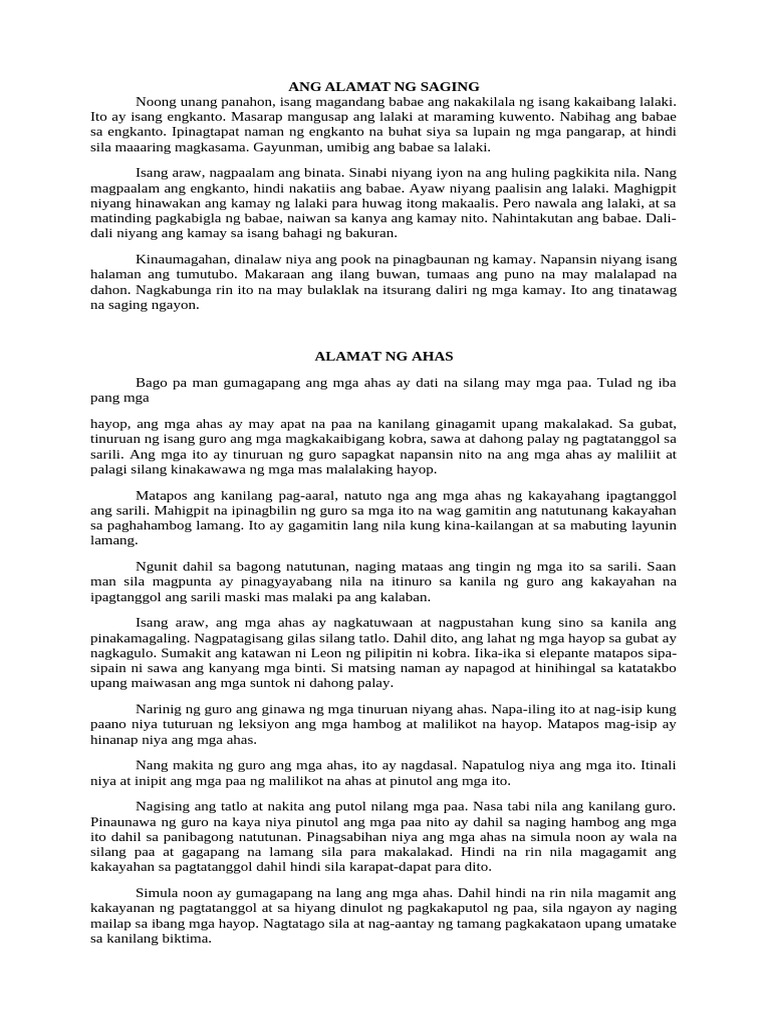 Ang Alamat NG Saging | PDF