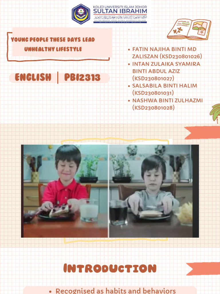 English Presentation - Group 2 | PDF | Junk Food | Self-Improvement