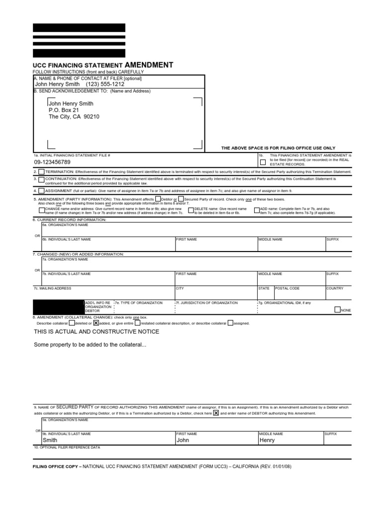 UCC Financing Statement Amendment Guide | PDF | Assignment (Law ...