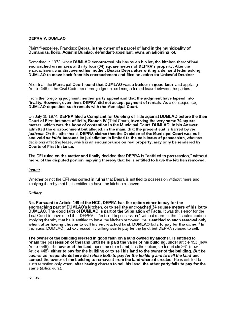 Depra VS Dumlao | PDF