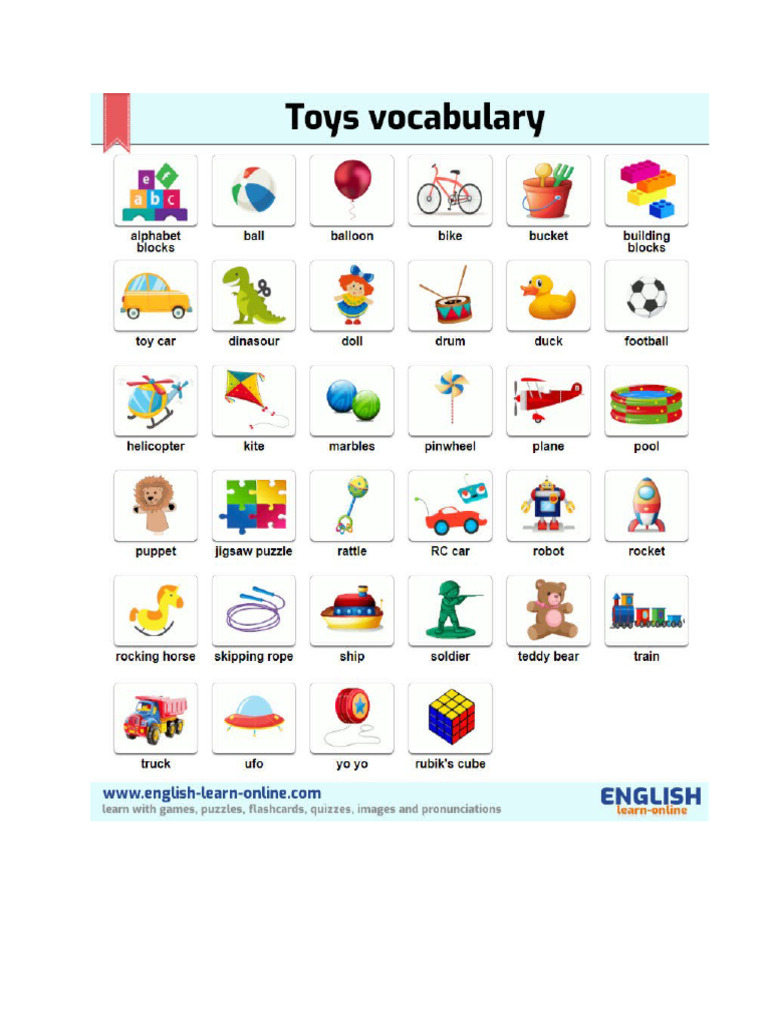 Toys Vocabulary | PDF