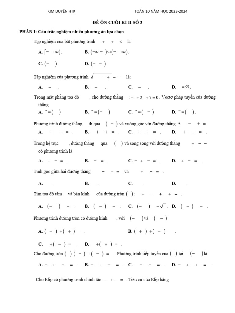 CK II-LỚP 10-ĐỀ 3 | PDF