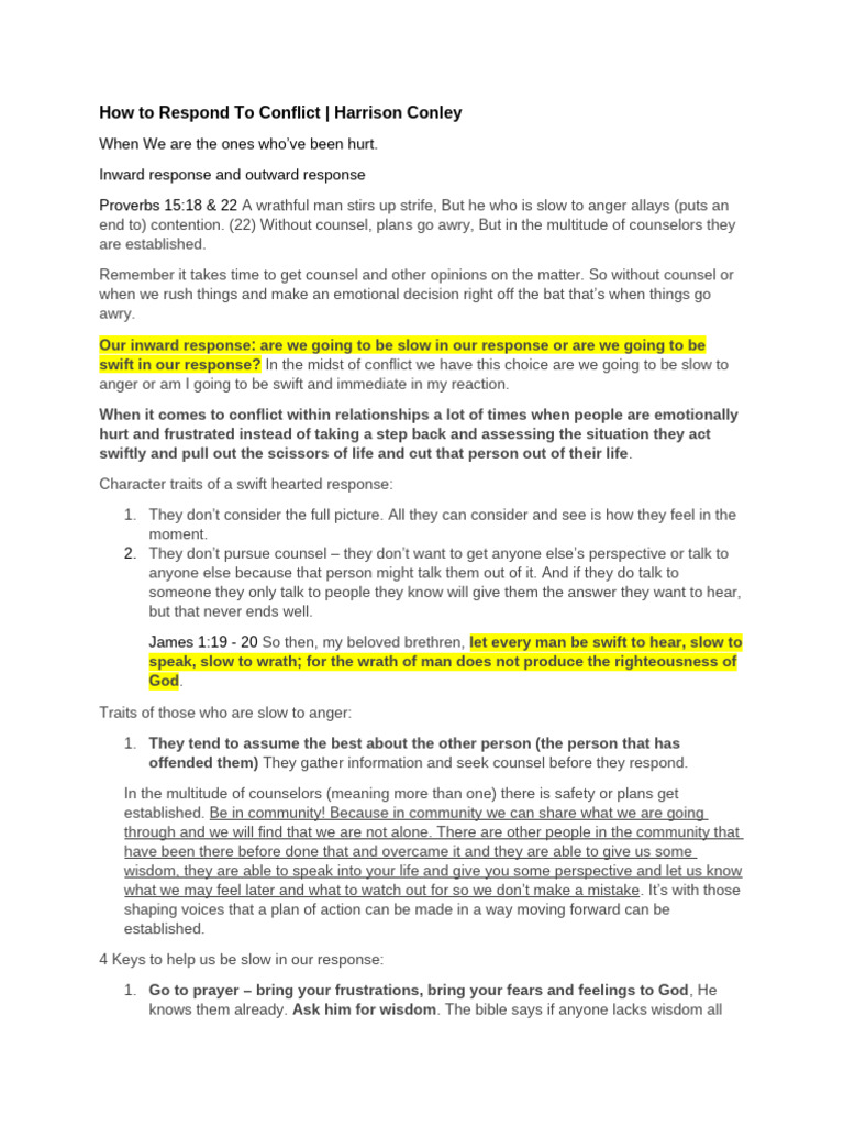 Conflict Resolution (Forgiveness) | PDF