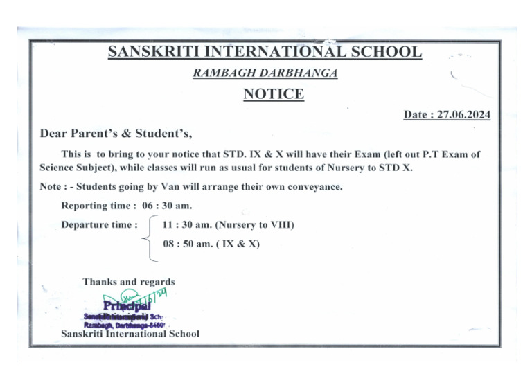 School Notice (27.06.2024) | PDF