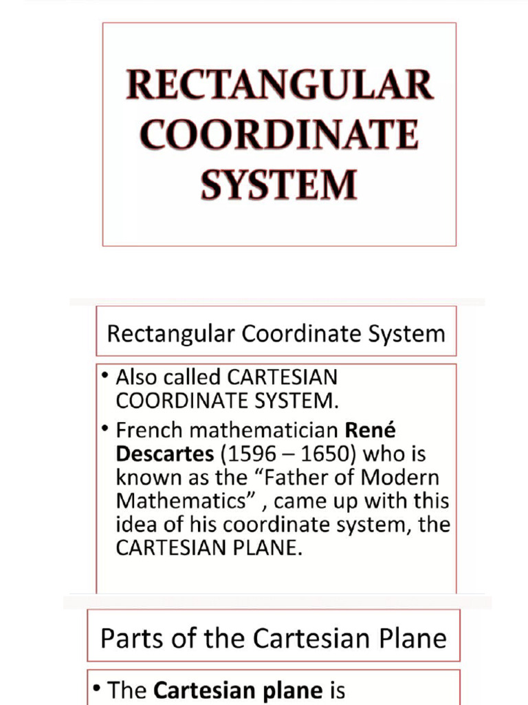 Q1 - Cartesian Coordinate System | PDF