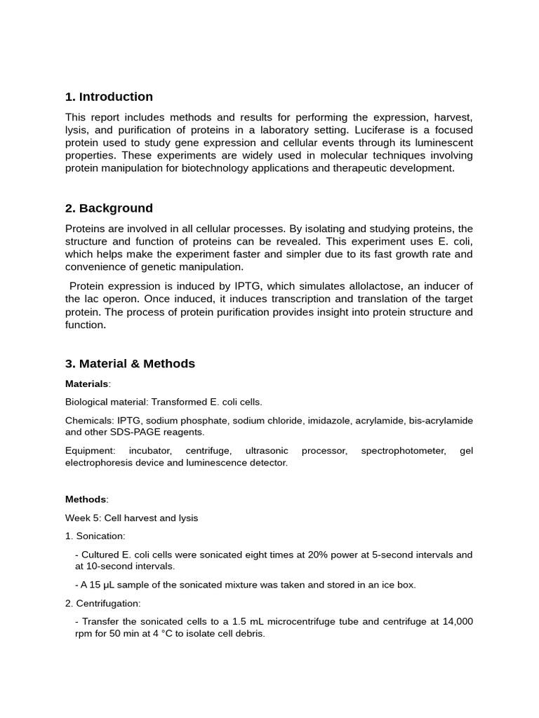 Biochemistry Laboratory Report | PDF