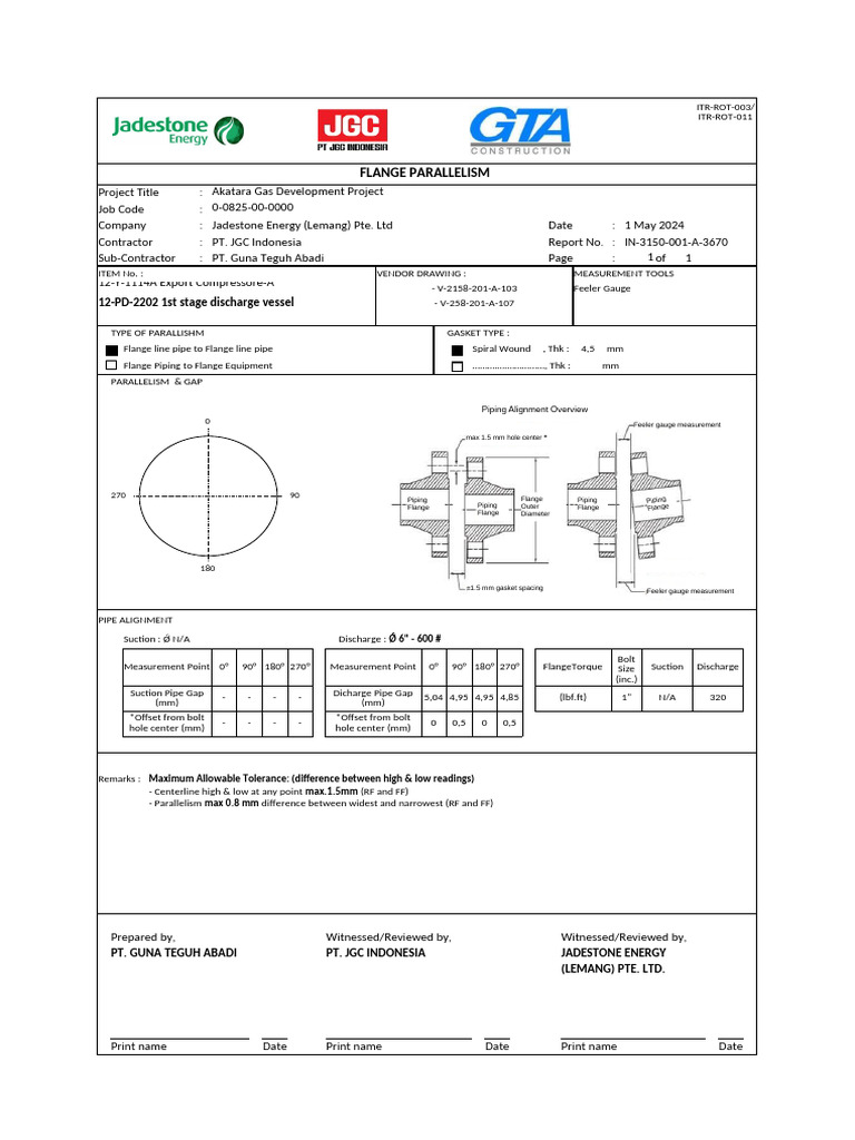 Form FLG Parallelism GEC | PDF | Pipe (Fluid Conveyance) | Technology ...