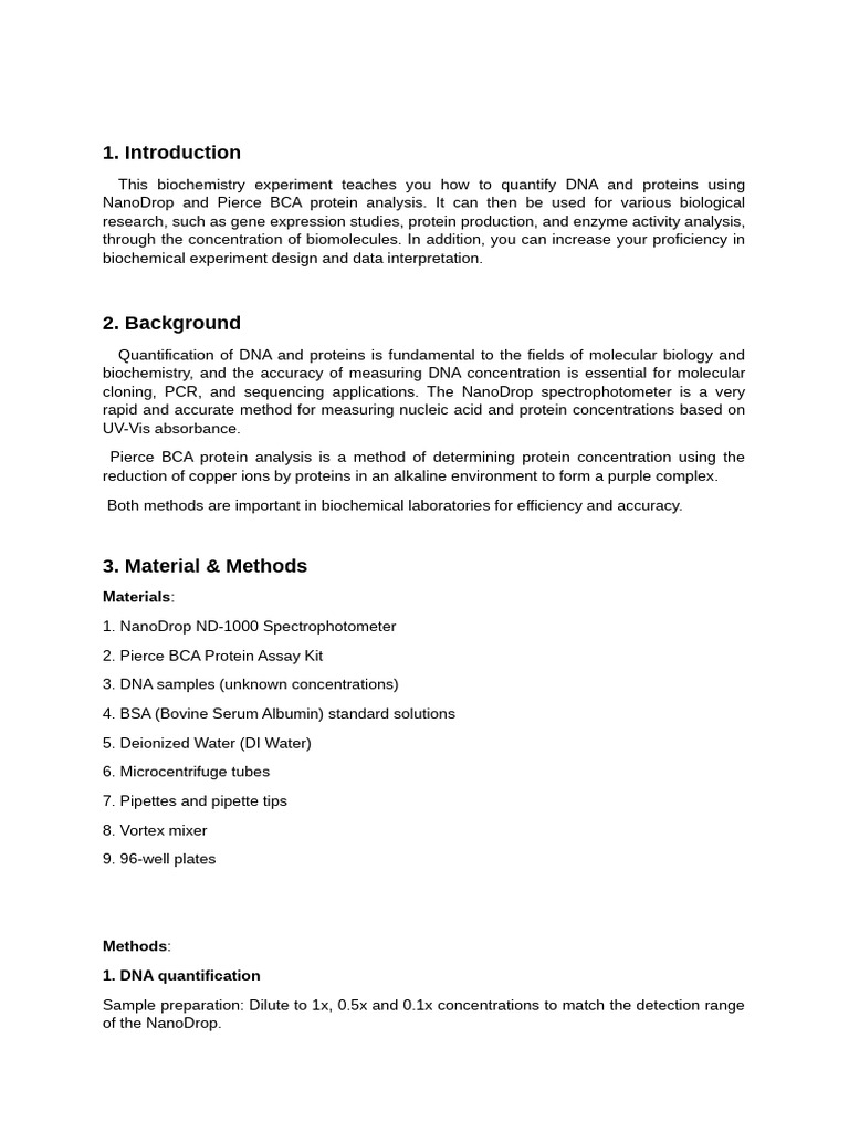 Biochemistry Laboratory report(202XXXXX) (1) | PDF