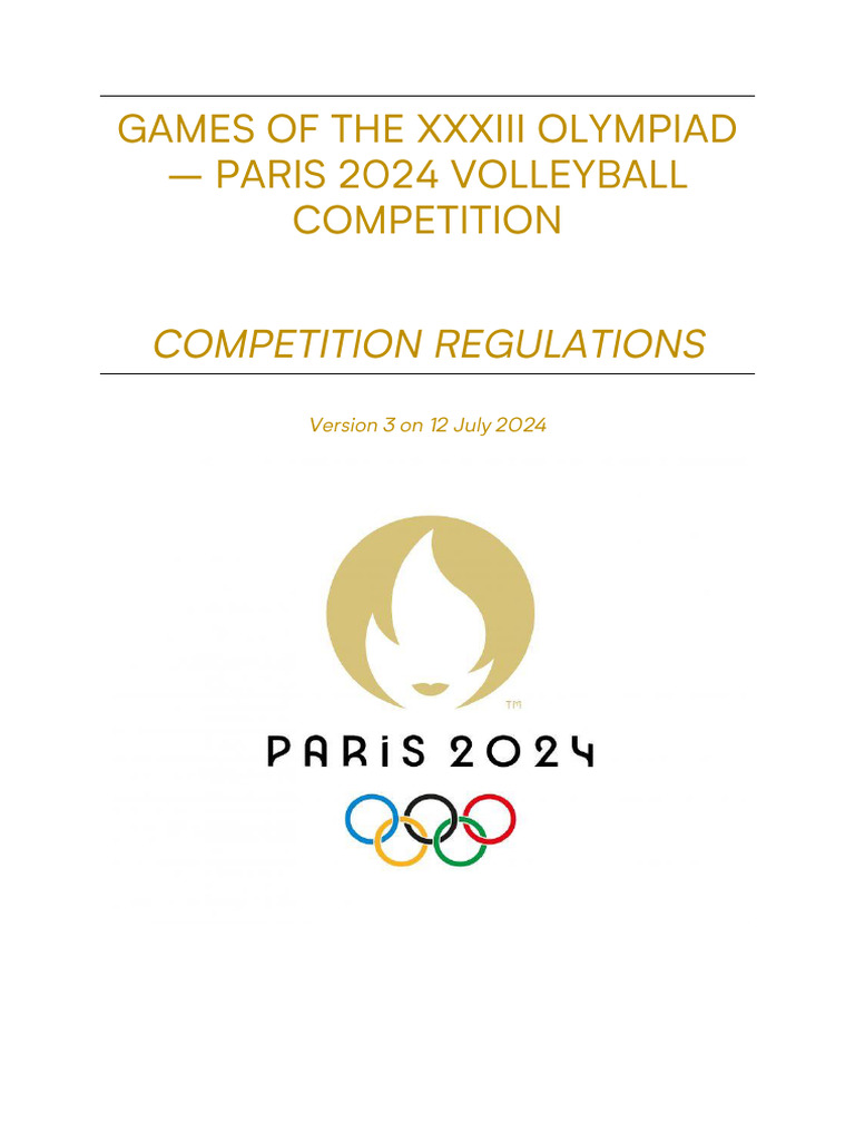 Paris2024 Competition Regulations v3 | PDF