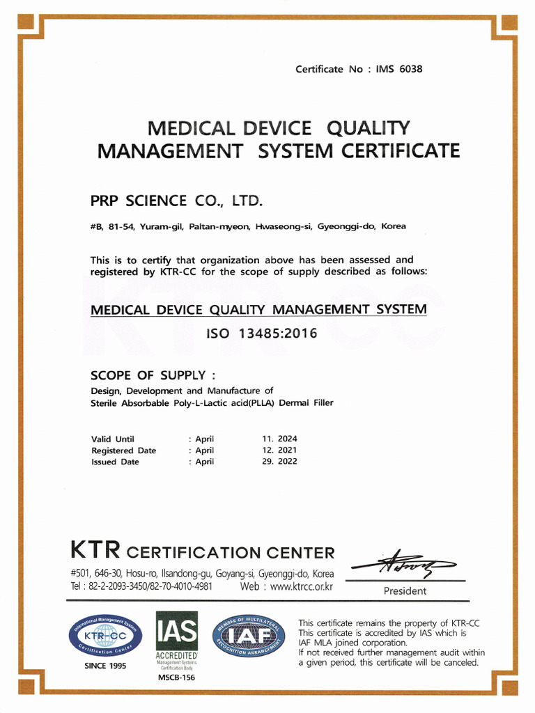 Iso 13485-PRP Sci | PDF