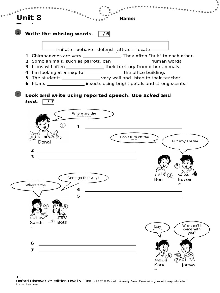 OD2e L5 Tests Unit 8 | PDF
