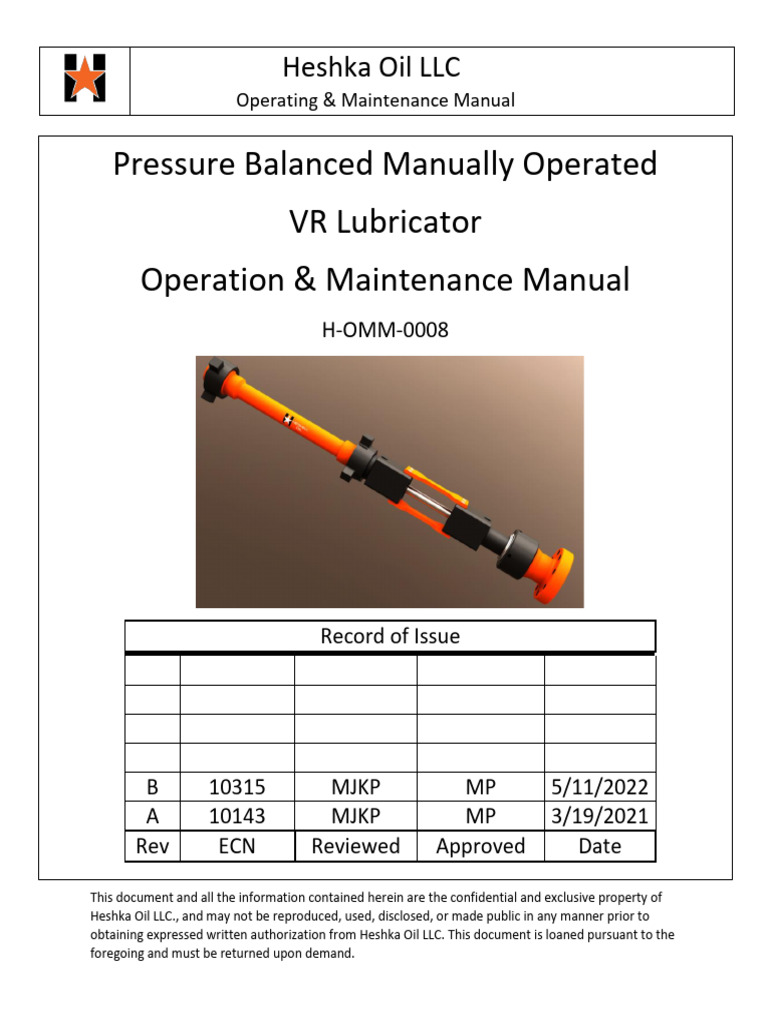 H OMM 0008 Operating Manual PBMO VR Lubricator | PDF | Valve | Pipe ...