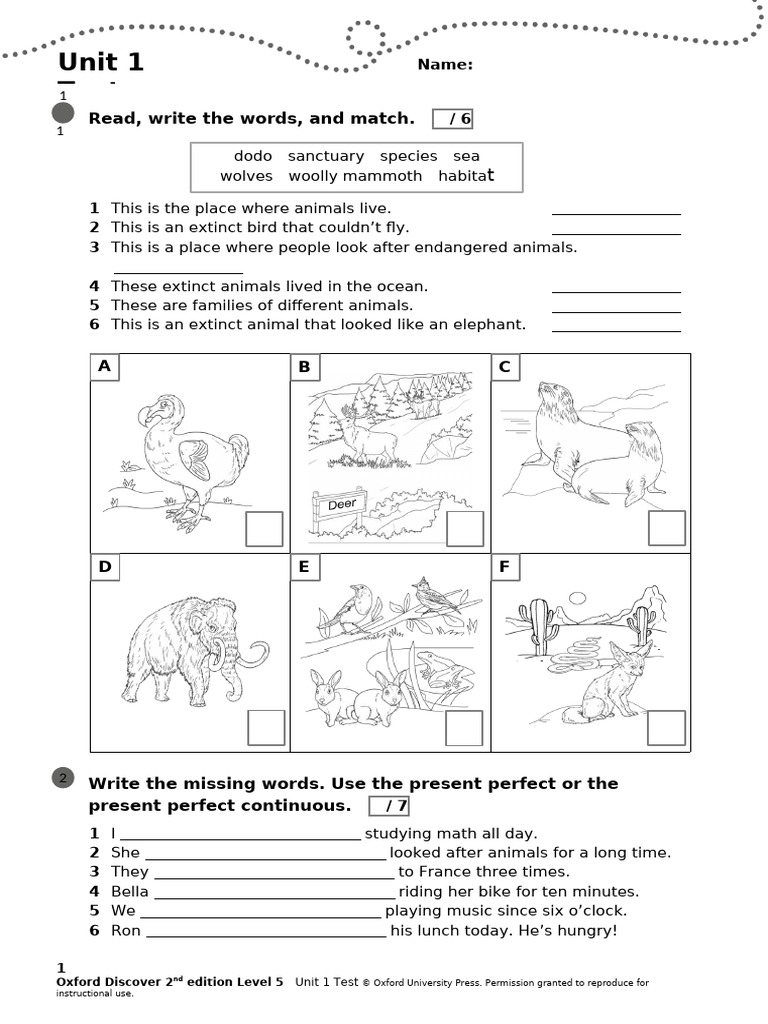 OD2e L5 Tests Unit 1 | PDF